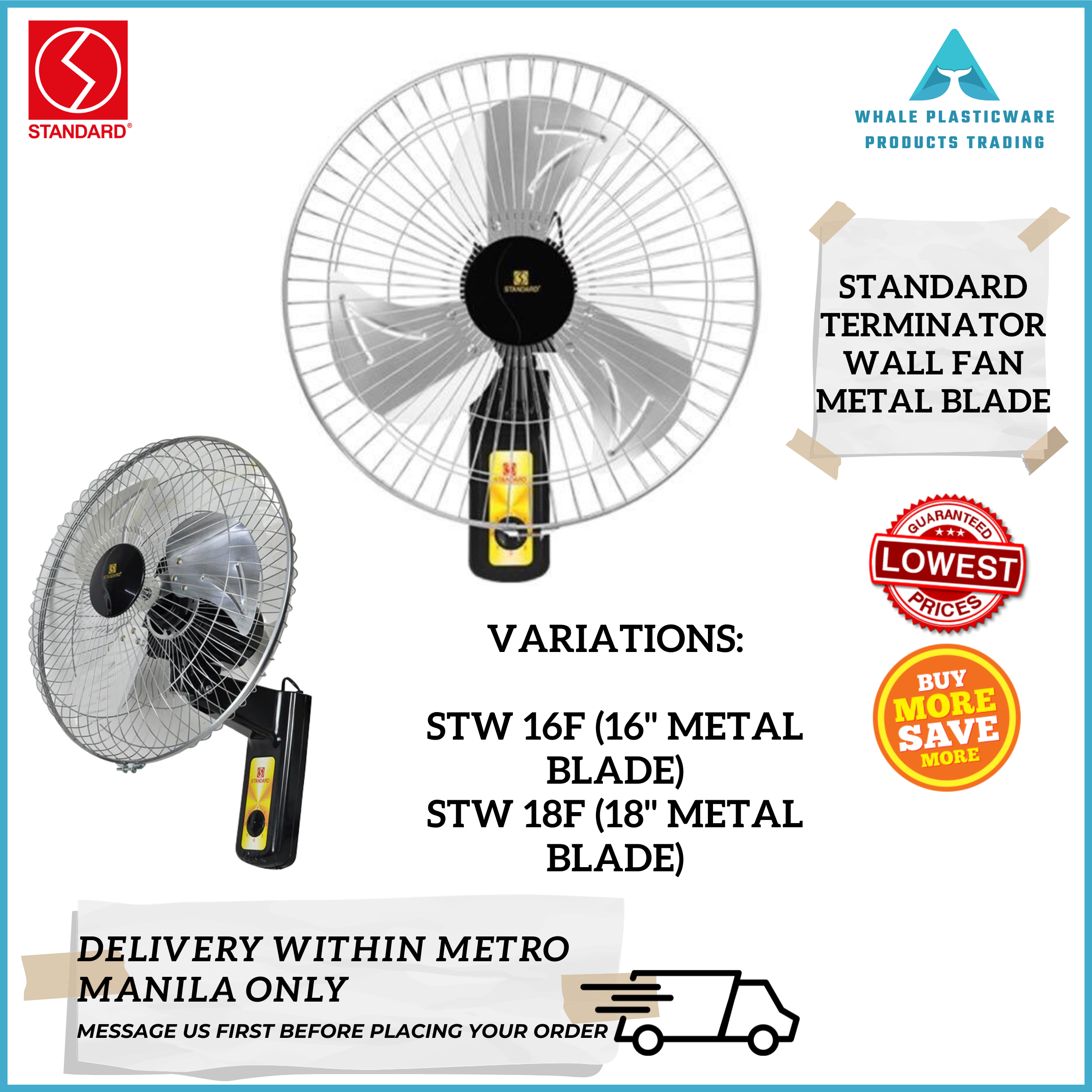 Standard Terminator Wall Fan Metal Blade | STW-16F / STW-18F | Lazada PH