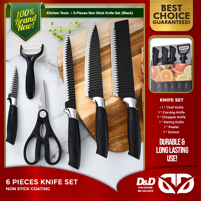 D&D | 6 Pieces Non Stick Coating Knife Set - High Quality Daily Use ...