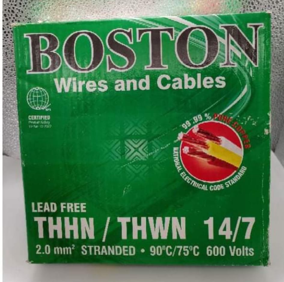 BOSTON ORIGINAL THHN 14/7 (2.0mm)STRANDED WIRE (150 meters) | Lazada PH