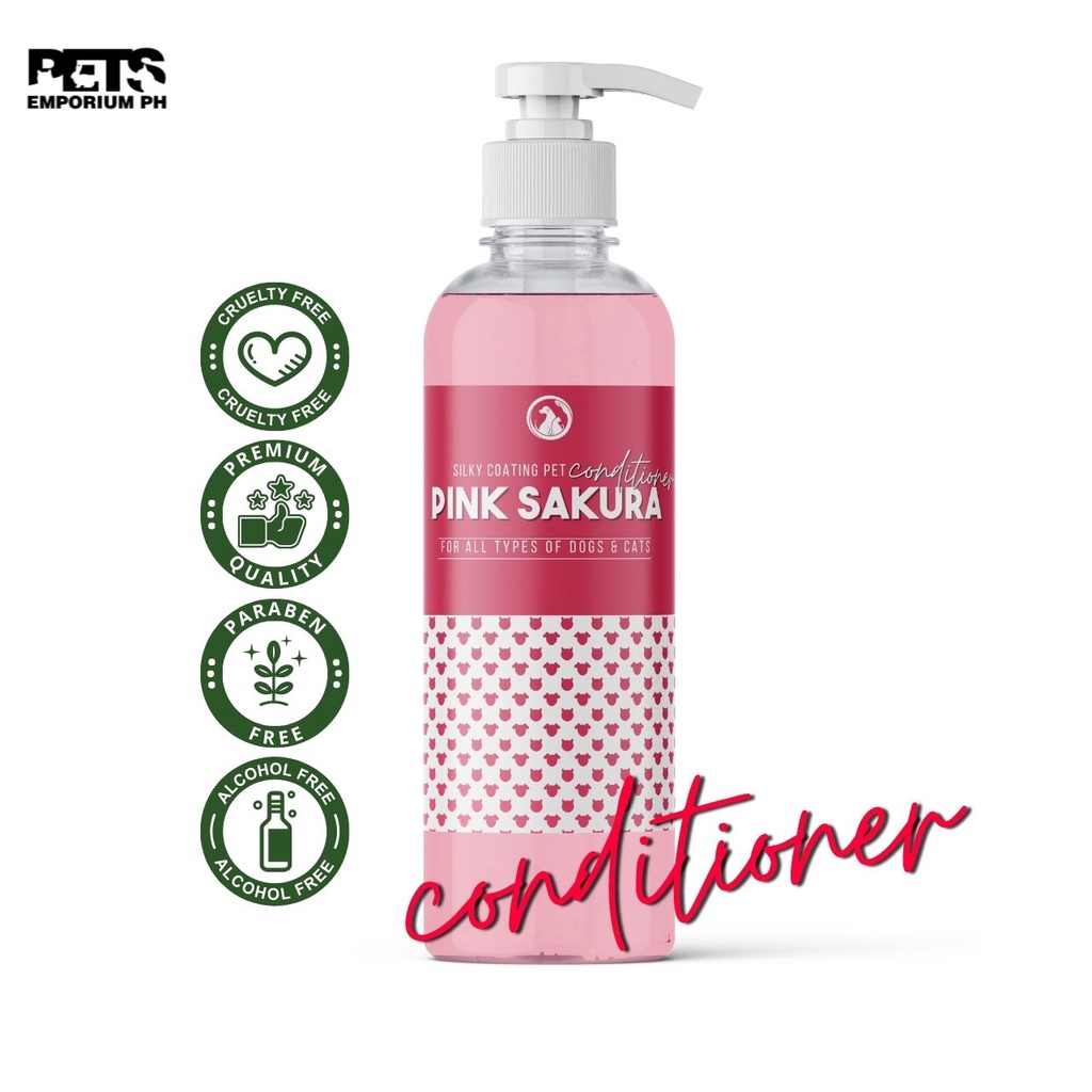 Moisturizing Silky Coating Pet Conditioner 500mL for Itchy Skin Smelly dogs cats - Pink Sakura ...