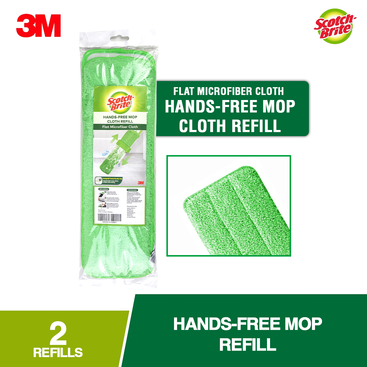 3M Scotch Brite Handsfree Mop Refill Green 1PC | Lazada PH