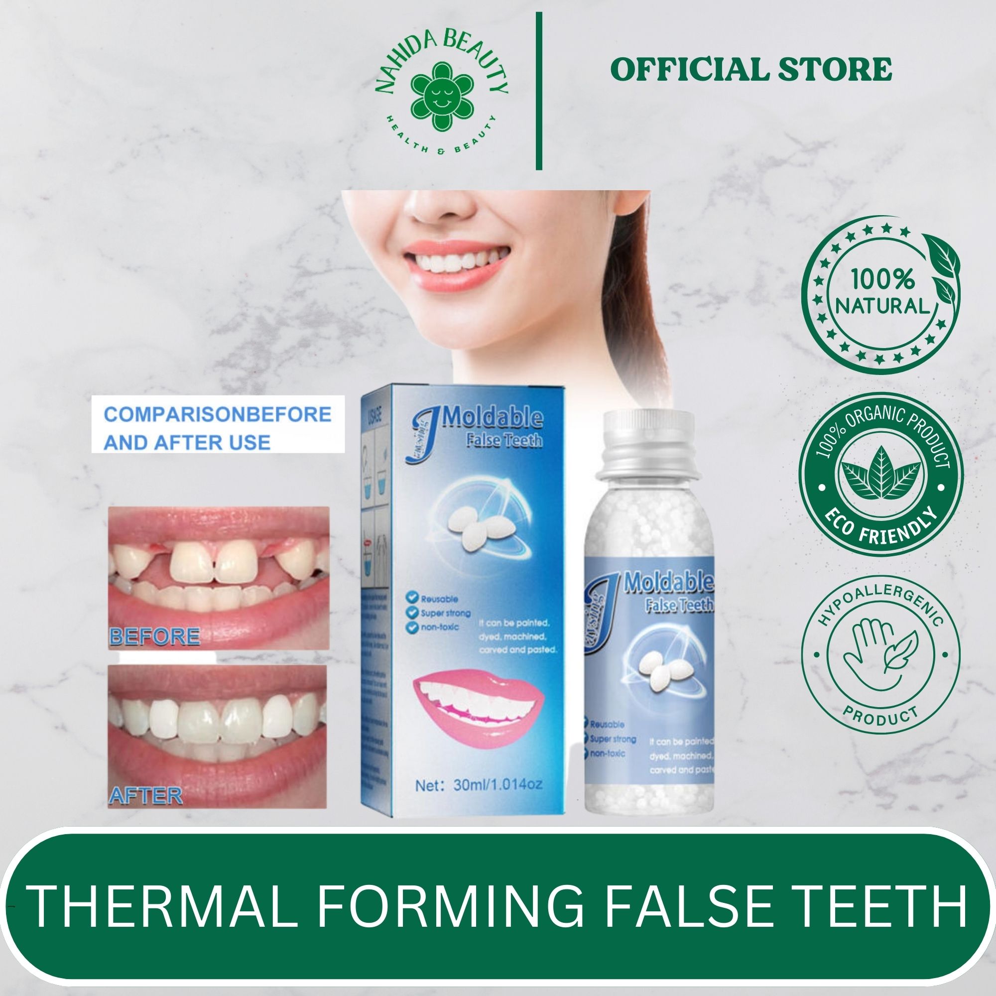 False Teeth Filling Solid Glue Thermal Forming Denture Solid Tooth Gel ...