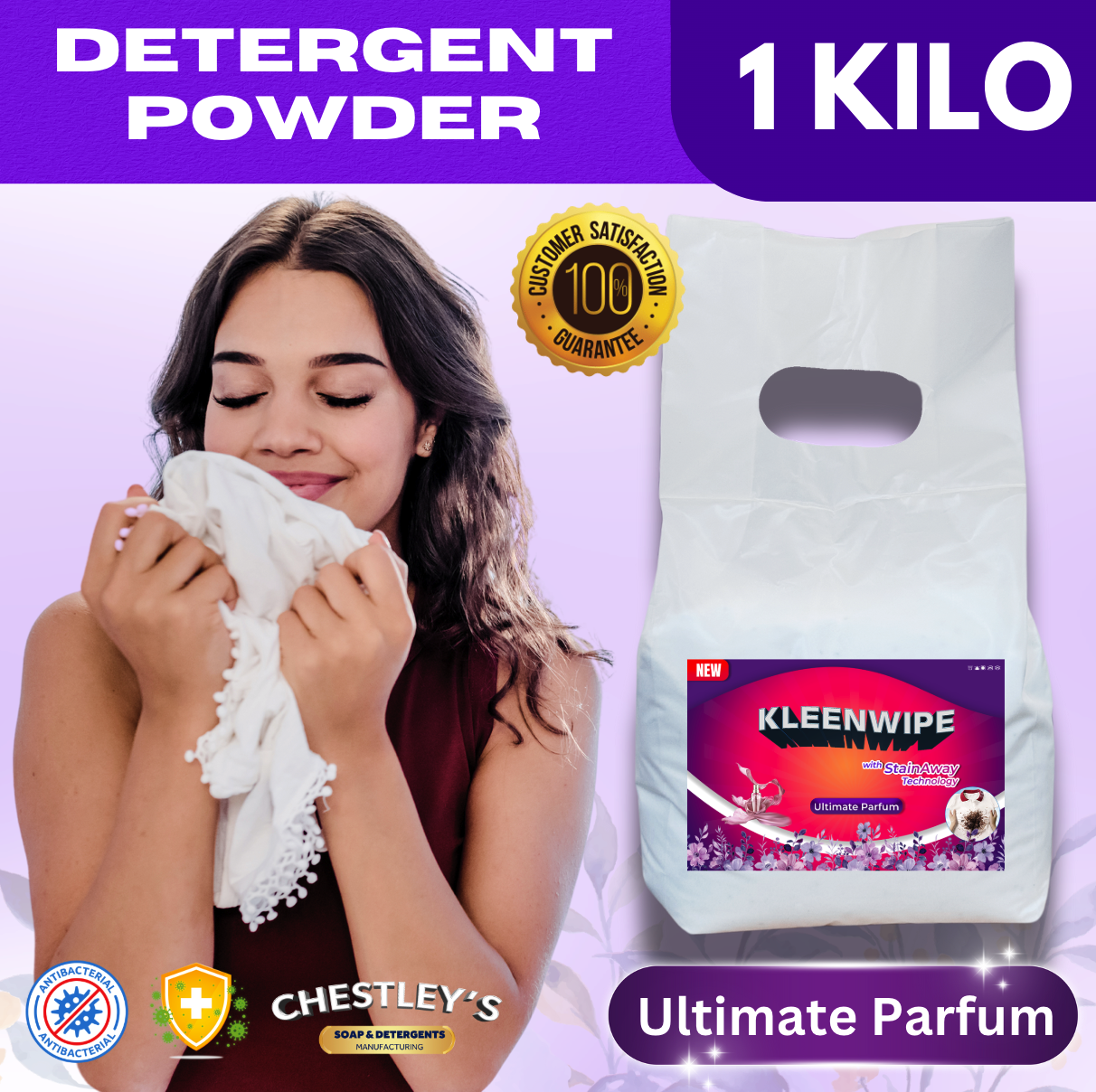 KLEENWIPE 1 KILO DETERGENT POWDER ULTIMATE PARFUM | Lazada PH