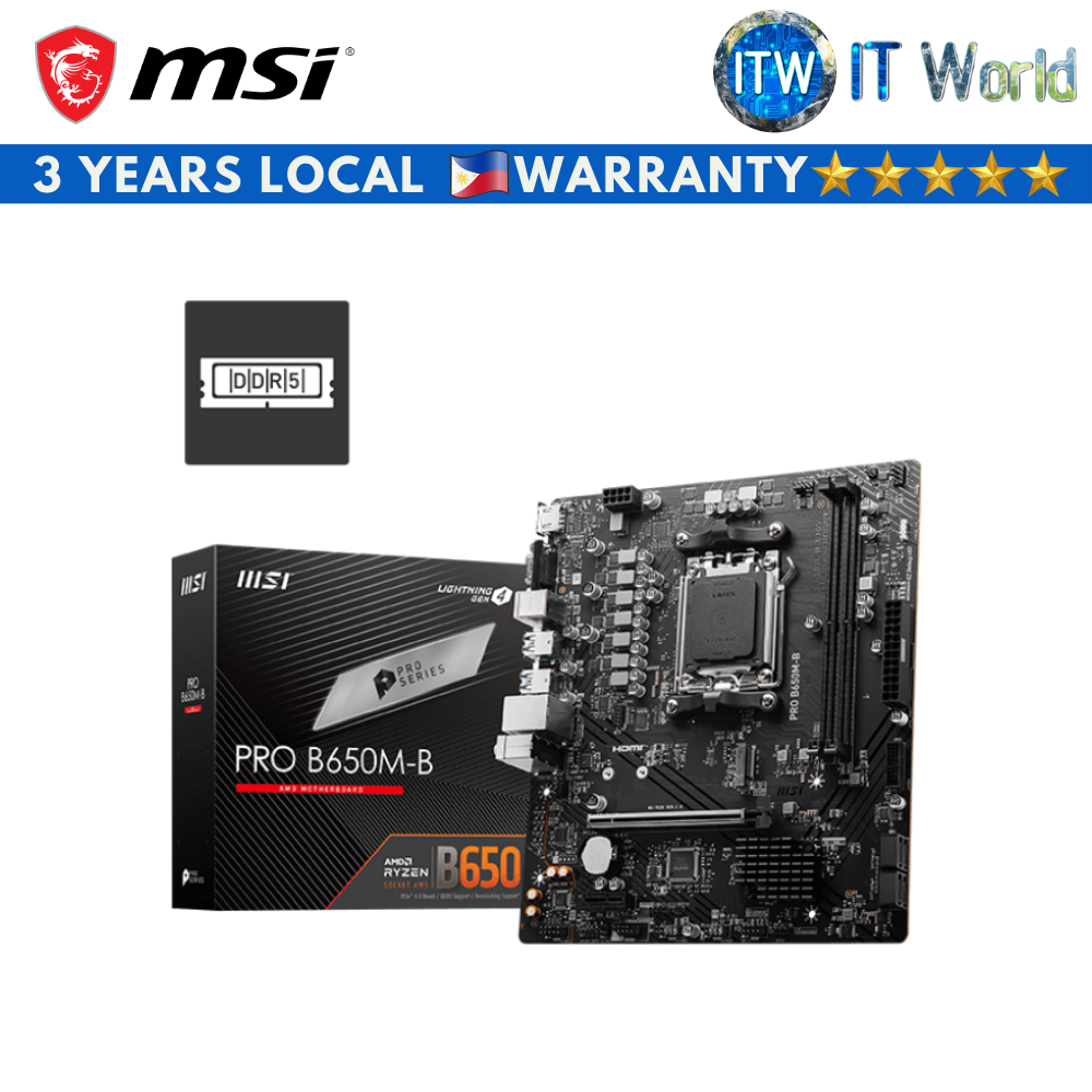 MSI Pro B650M-B mATX AM5 DDR5 Motherboard | Lazada PH