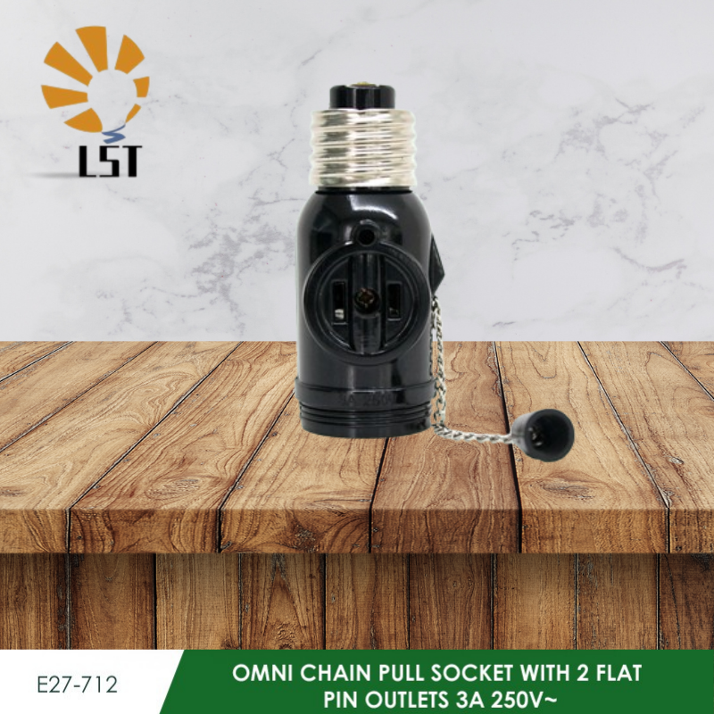 OMNI Chain Pull Socket w/2 Flat Pin Outlets 3A 250V | Lazada PH