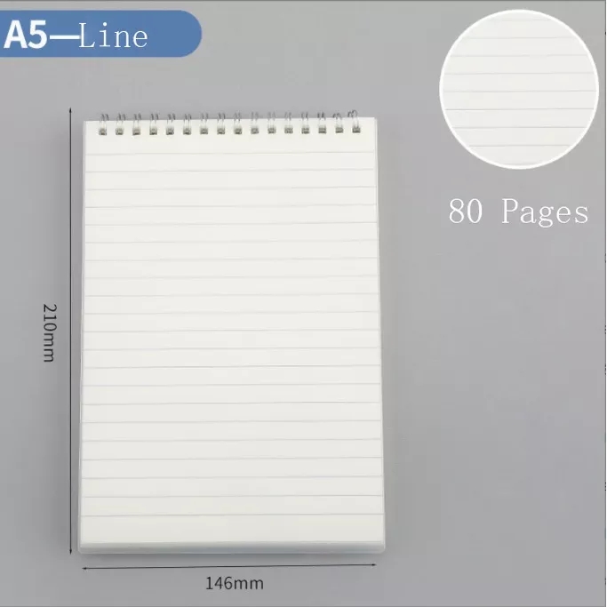 MEMORY A5/B5 Steno Muji Styled Spiral Notebook Vertical Type Student Note Books Transparent ...