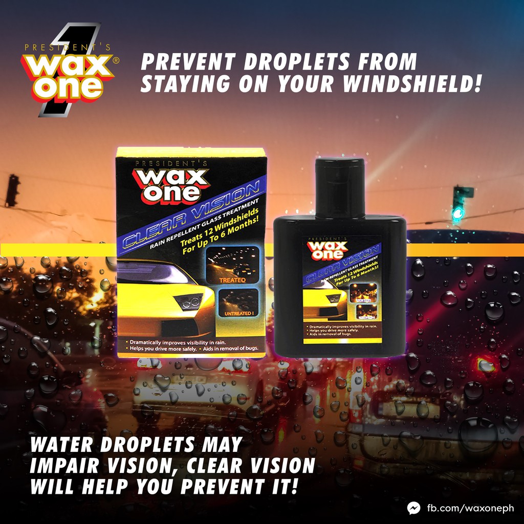 Wax One Windshield Water Repellent / Glass Treatment and Cleaner / Acid ...