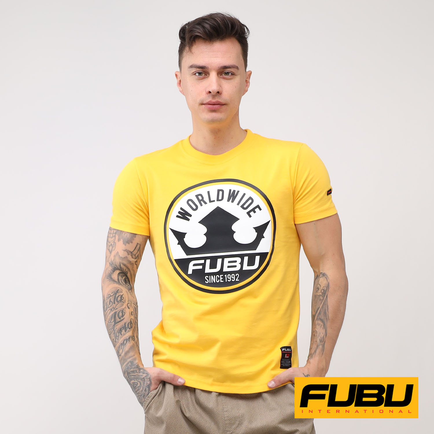 Fubu Round Neck Muscle Fit FBT01B-2718 (S.Yellow) | Lazada PH