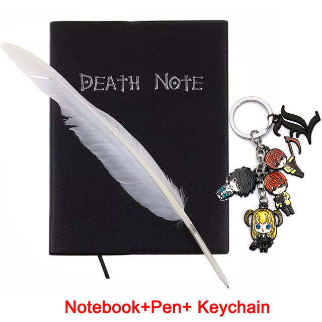 A5 Anime Death Note Notebook Set Leather Journal and Necklace Feather ...
