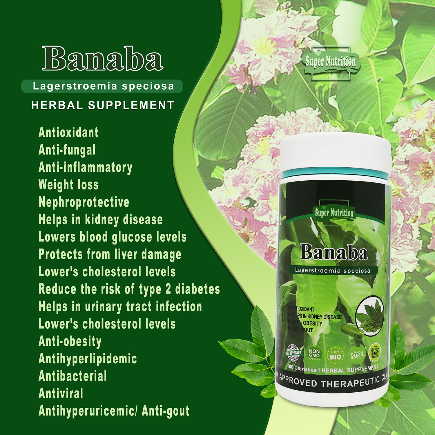 Banaba Herbal Supplement 100Capsule | Lazada PH