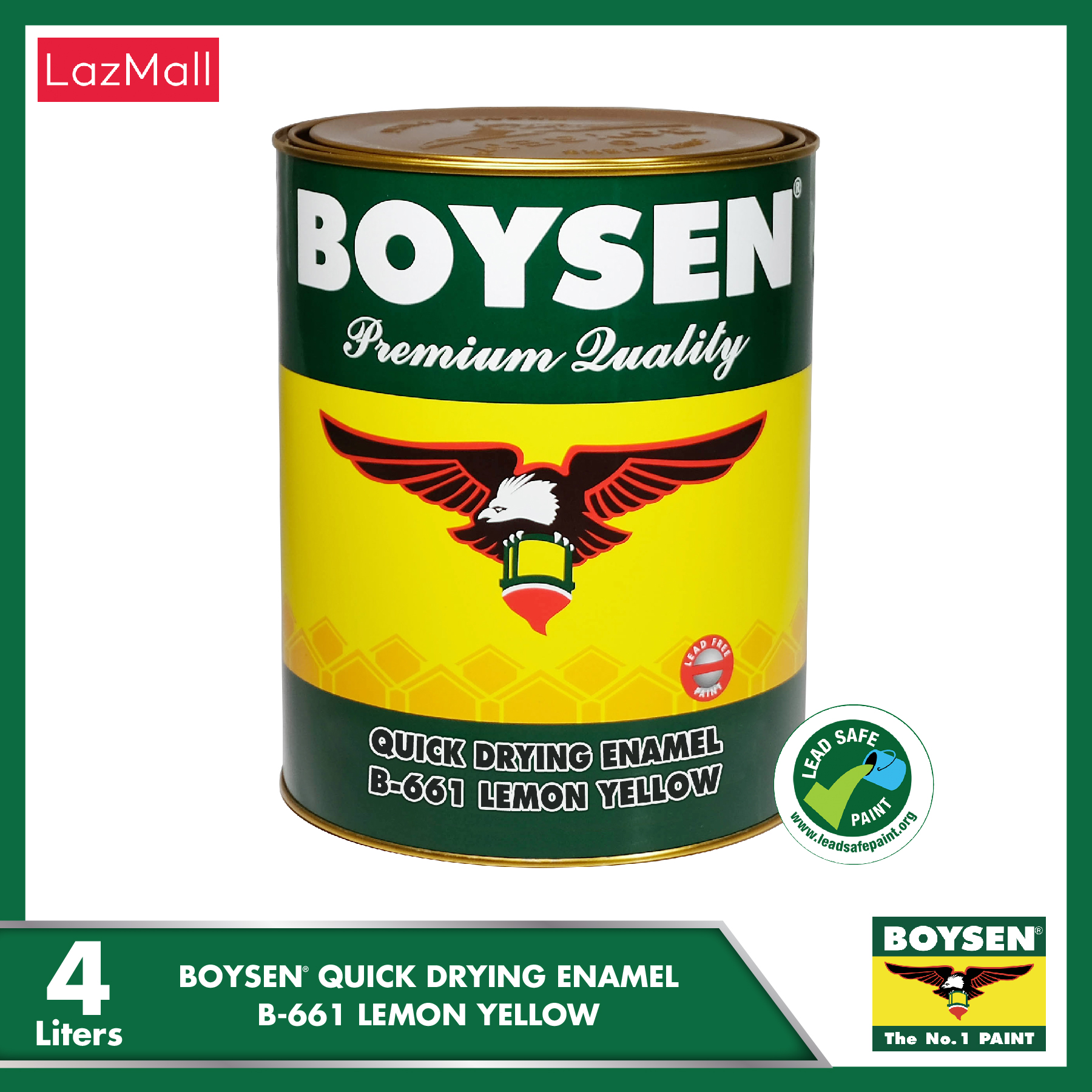 BOYSEN Quick Drying Enamel Lemon Yellow B661-4L | Lazada PH