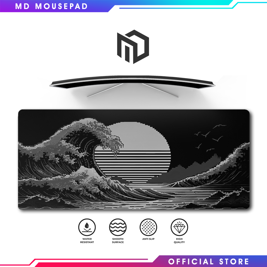 MD Mousepad | Great Wave Pixel | Extended Mousepad | Large Gaming ...