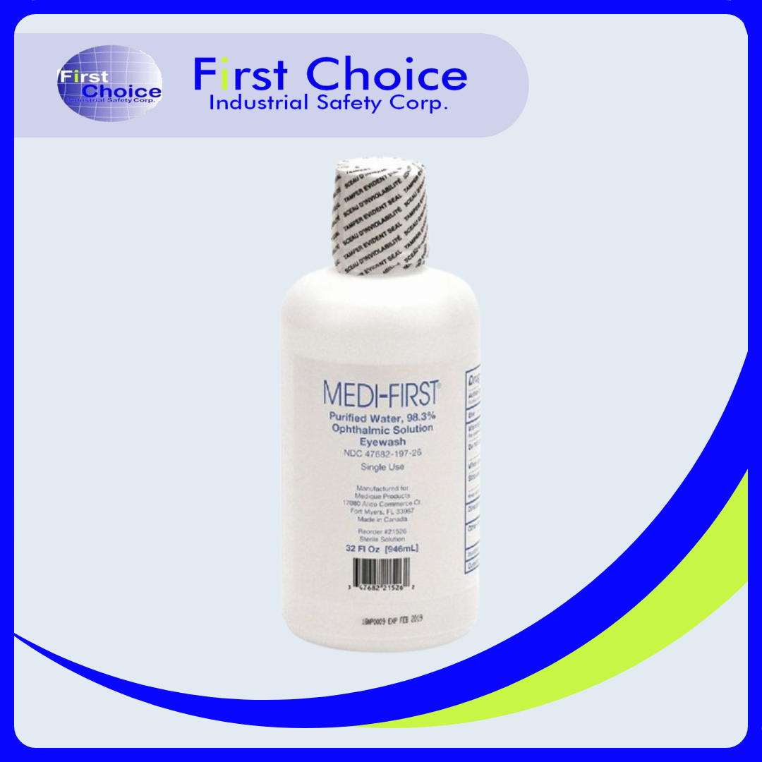 Medi-First Eyewash Purified Water Solution and Eye Rinse First Aid (32 ...