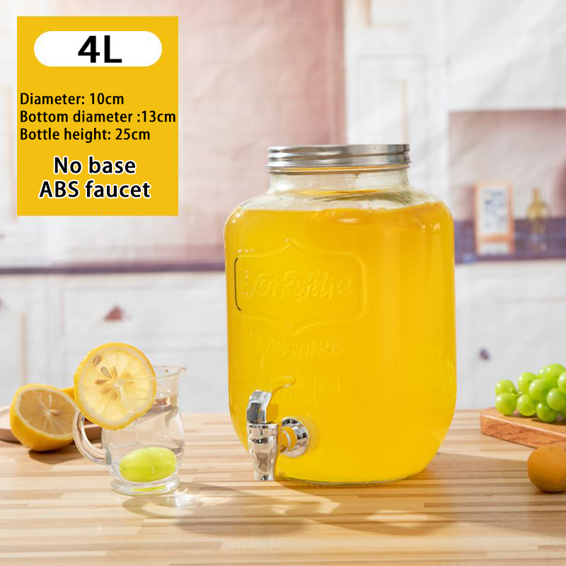 4L 5L 8L 10L juice drink glass jar dispenser with stand and faucet ...