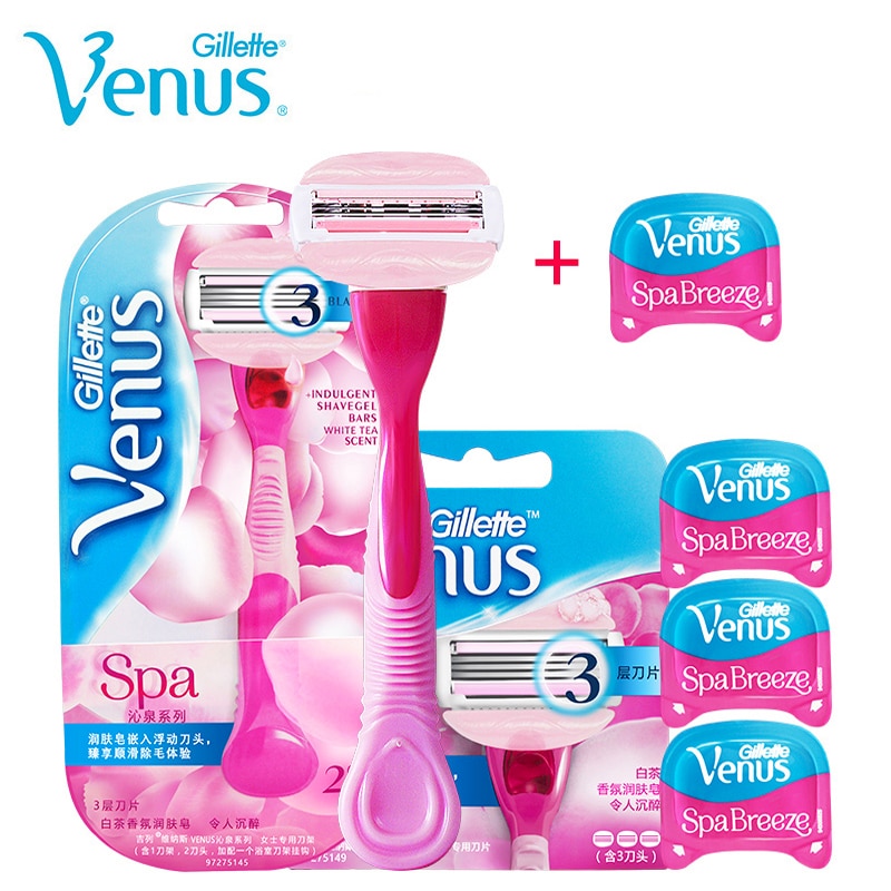 Gillette Venus Spa Breeze Safety Shaving Razor Blades Refills For ...