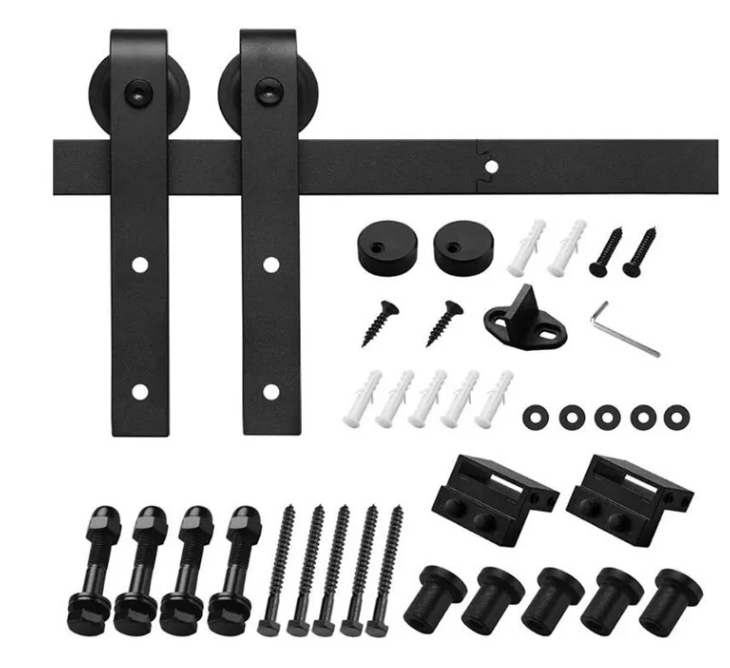 Sliding Door Roller Set With Guide 4.9Ft/6Ft/6.6Ft/8 Ft Black Carbon ...