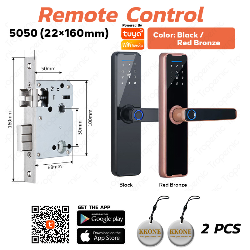 TUYA 6 in1 Anti-Theft Fingerprint Digital IC Card Password Electronic ...