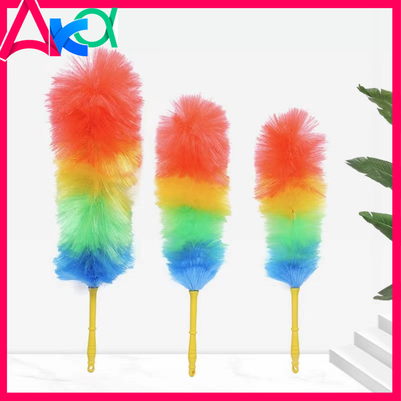 Rainbow feather duster,multicolor dust cleaner,electrostatic duster ...