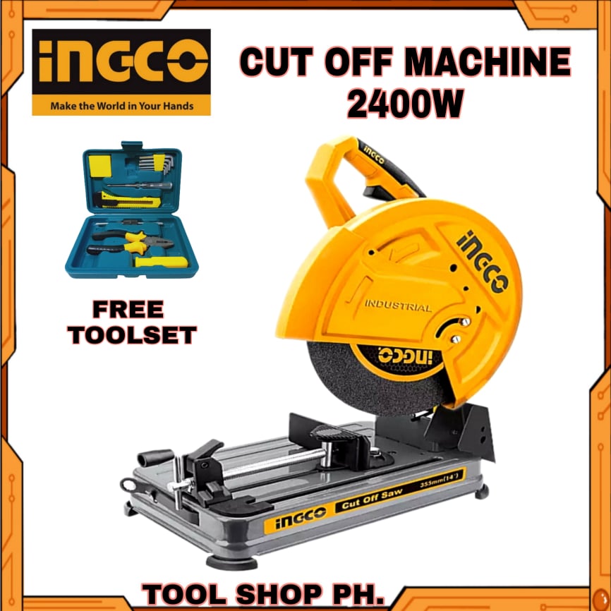 INGCO Chop Saw Cut Off Machine 14" 2400W COS35568 With Free Tool Set ...