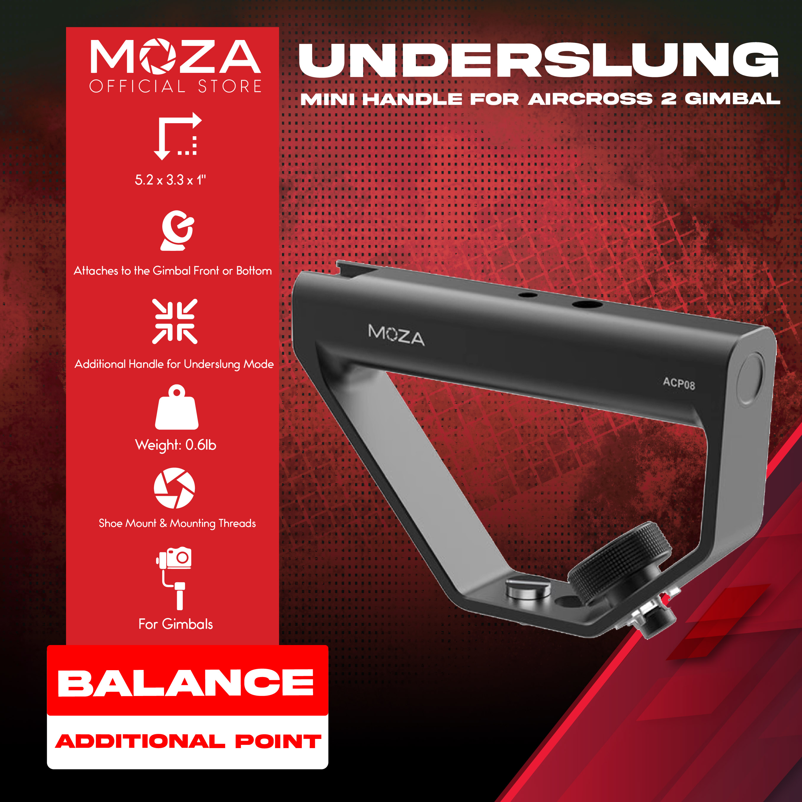 MOZA Underslung Mini Handle for AirCross 2 Gimbal | Lazada PH