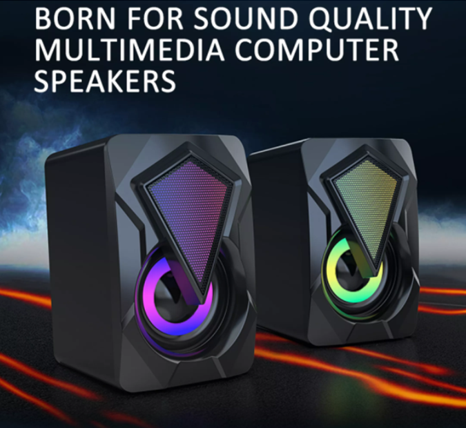 WIWIPENDA Computer speaker PC gaming speaker USB cool colorful LED ...