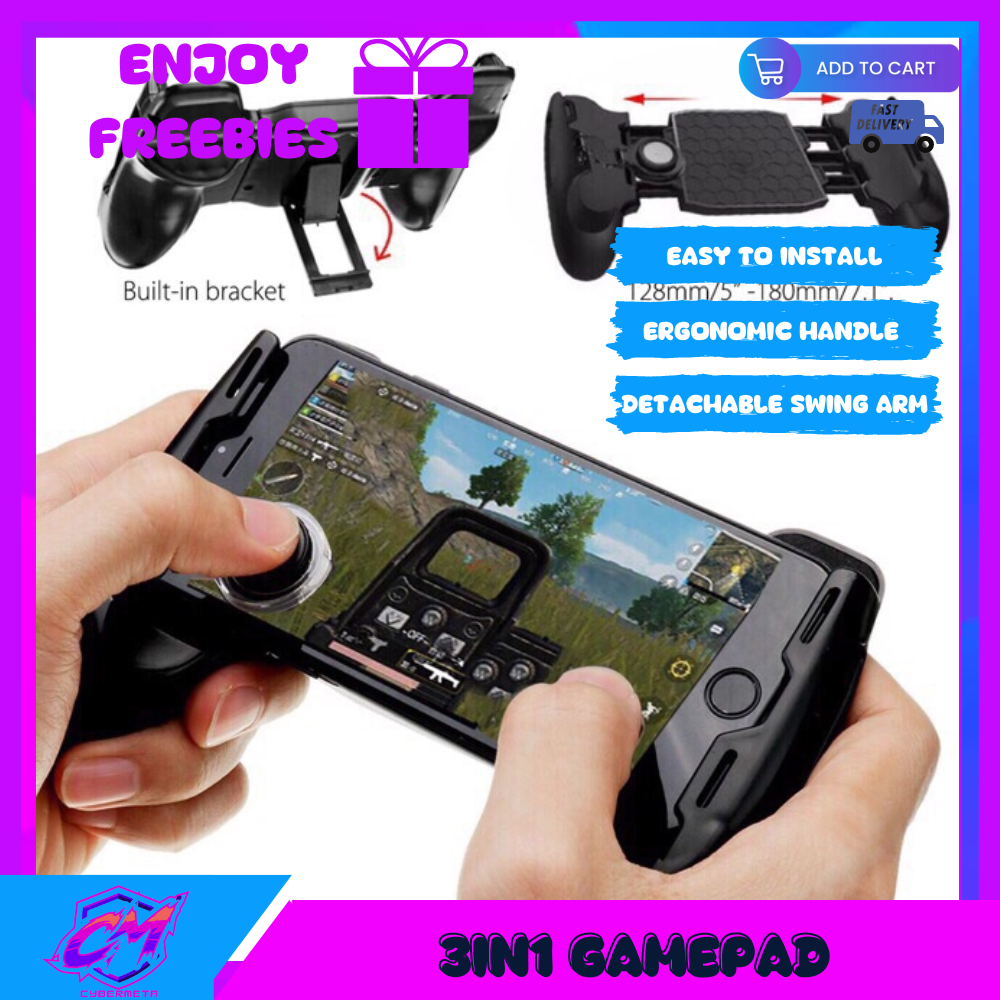 3in1 Portable Gamepad with Joystick Phone Holder game pad game handle ...