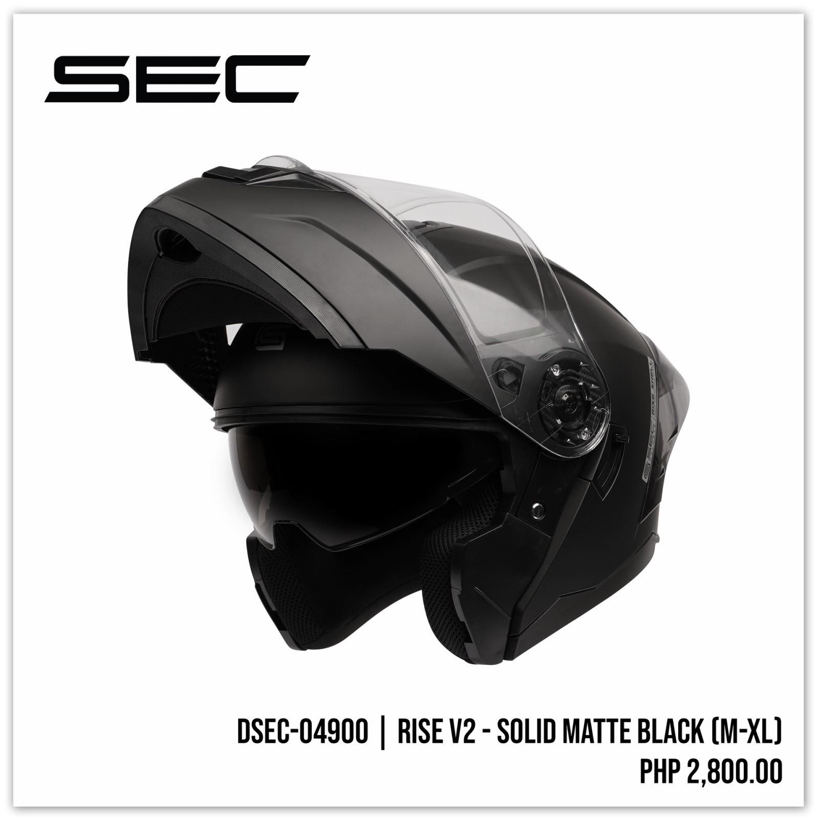 sec rise v2 modular helmet with FREE SMOKE LENS & SPOILER | Lazada PH