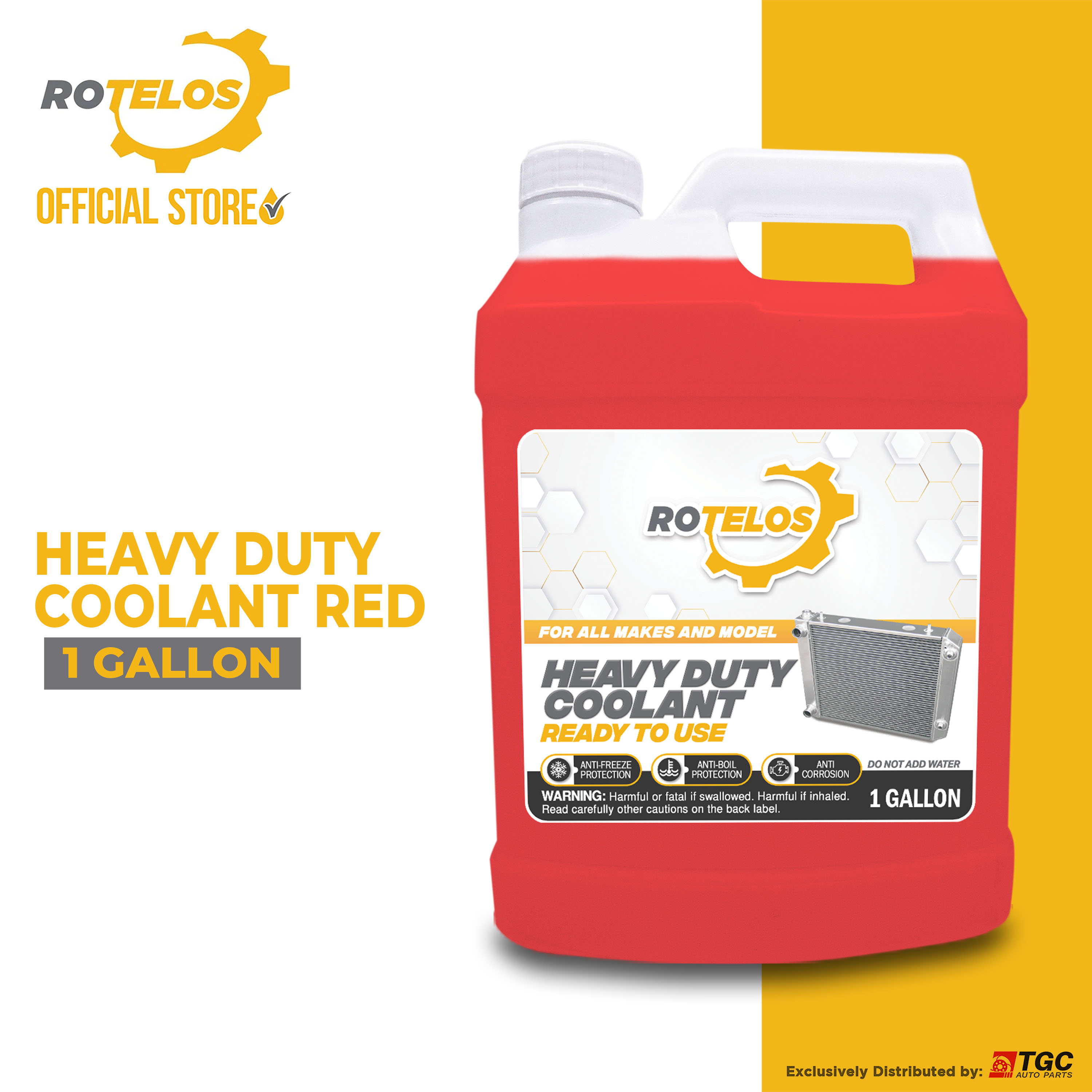Rotelos Ready To Use Heavy Duty Coolant Red 1 GALLON | Lazada PH