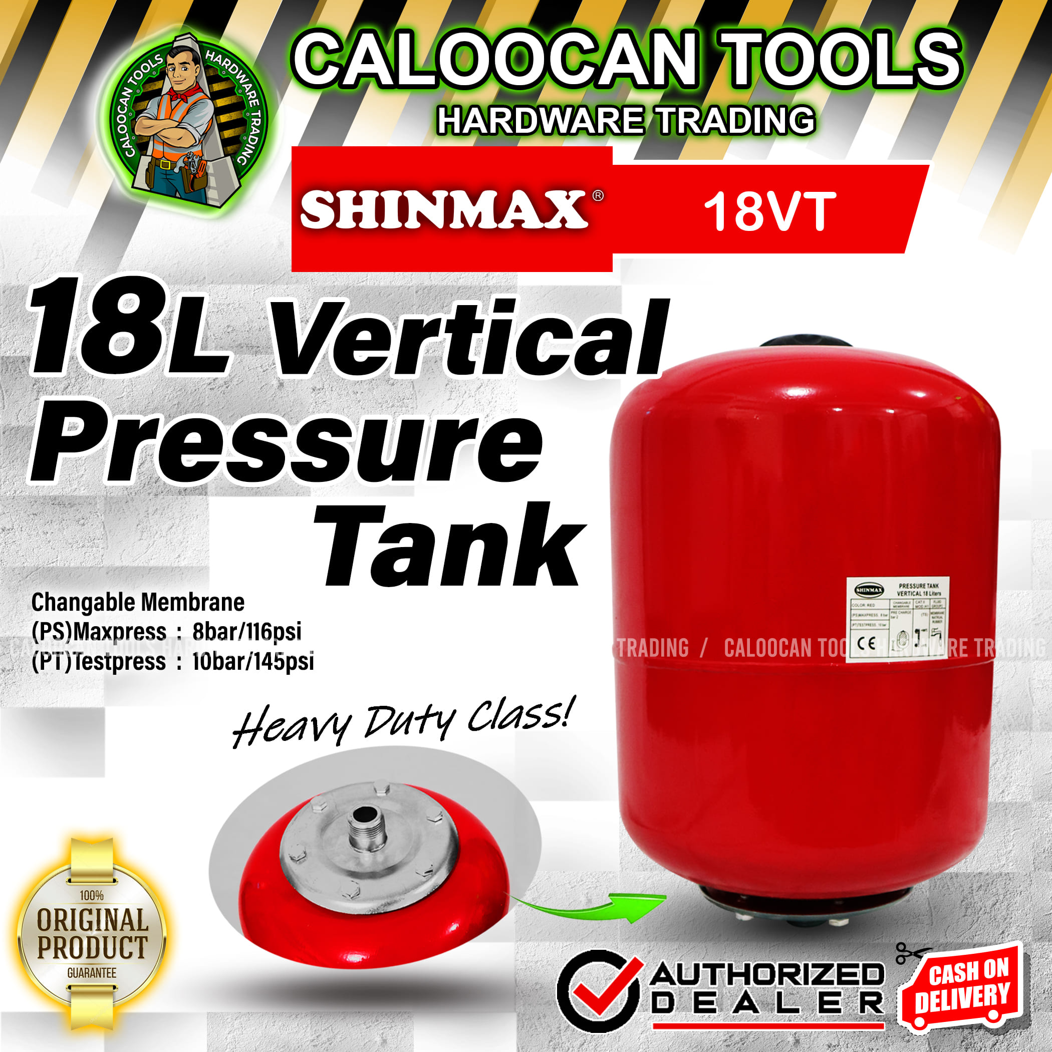 SHINMAX Japan 18VT 18L Heavy Duty Class Vertical Pressure Tank CALOOCAN ...