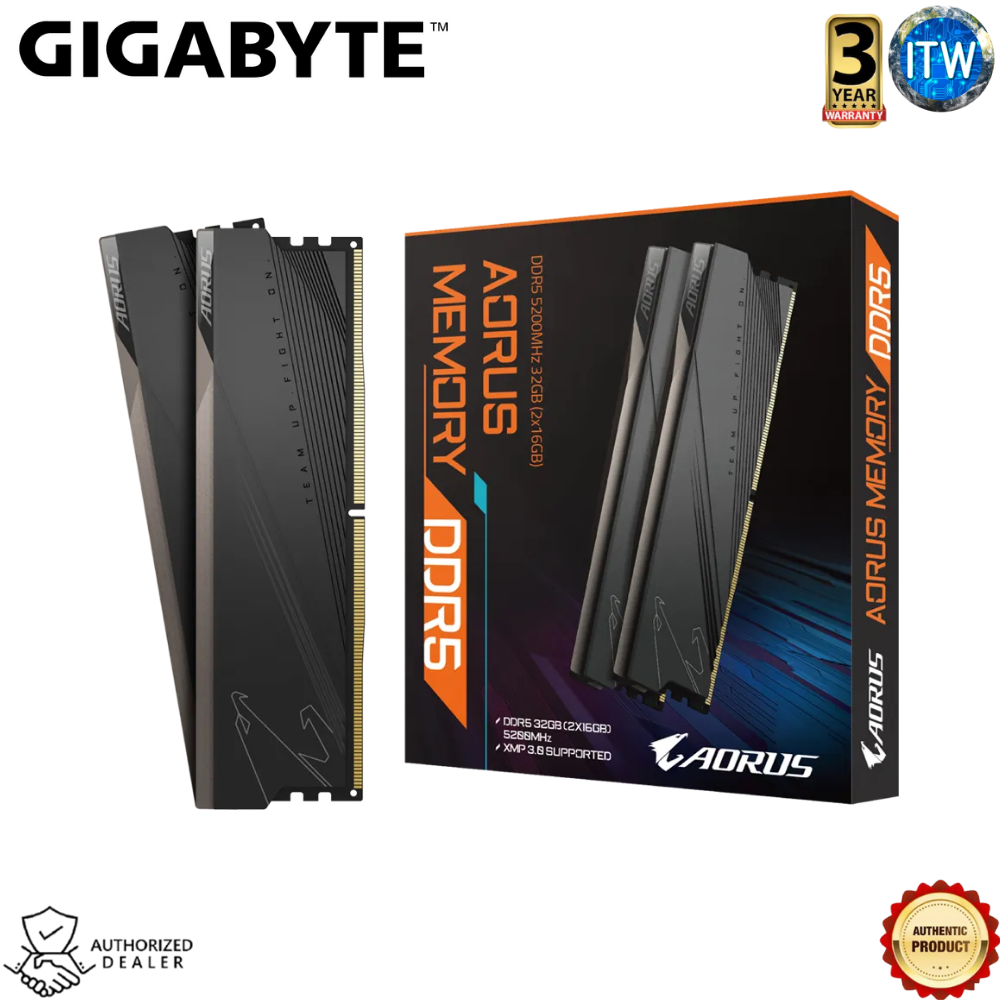 Gigabyte Aorus Memory - 32GB (2x16GB) 5200MHz DDR5 Memory Kit (GP ...