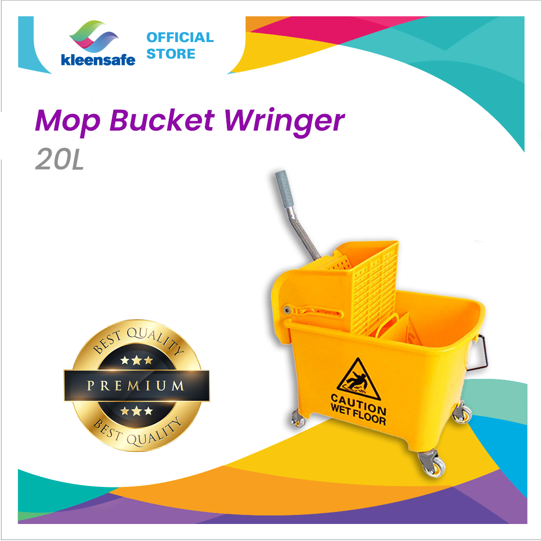 Kleensafe 20L Heavy Duty Commercial Mop Squeezer Mop Bucket Wringer ...