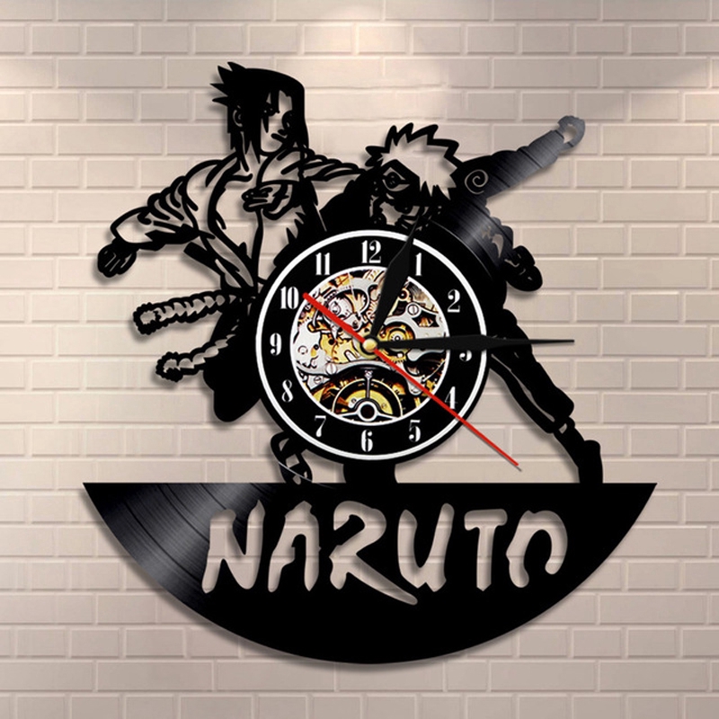 Vinyl Record Wall Clock with LED Lighting Decorative Boys Room Naruto ...
