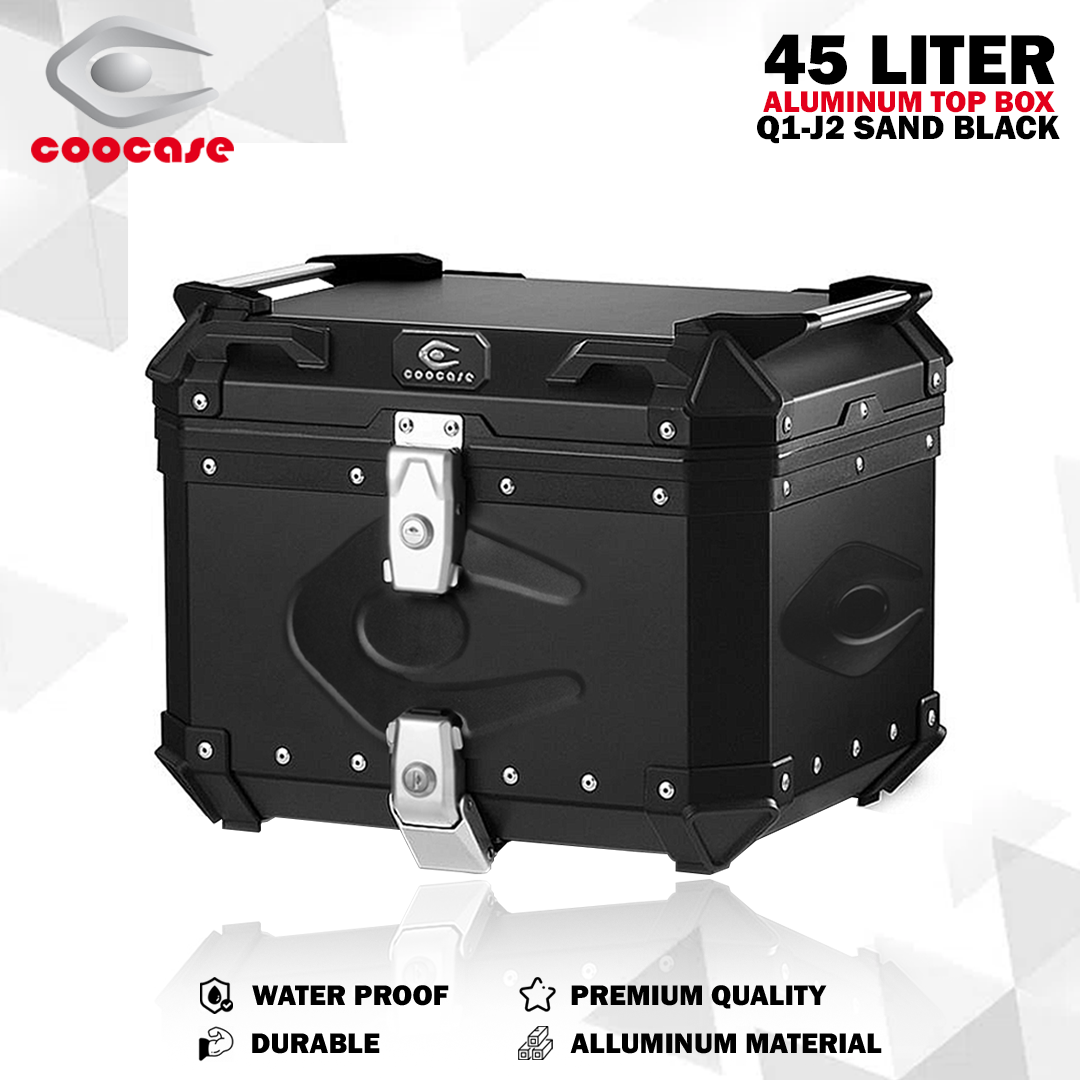 COOCASE ALUMINUM TOP BOX W/ EMBOSSED LOGO 45L / HEAVY-DUTY ALLOY REAR ...