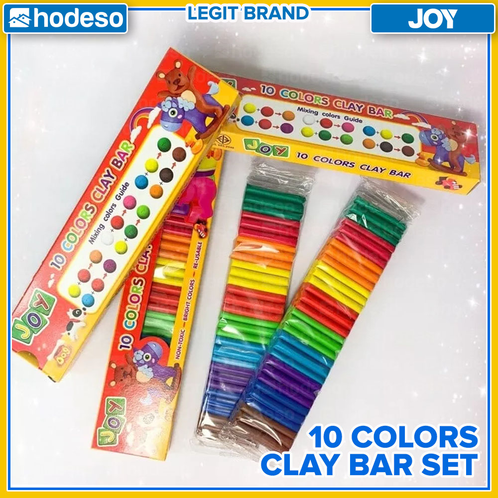 Hodeso I Joy Modeling Clay Bars Set, 10 Colors Clay Bar Reusable Crafts ...