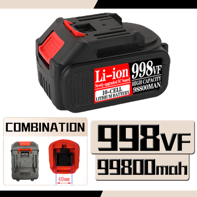 998VF 21V Lithium Battery Flat Push Large Capacity Socket Battery ...