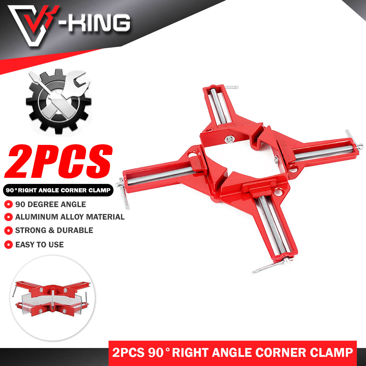 V-KING 1PC / 2PCS / 4PCS 90° Degree Right Angle Clip Clamps Corner ...