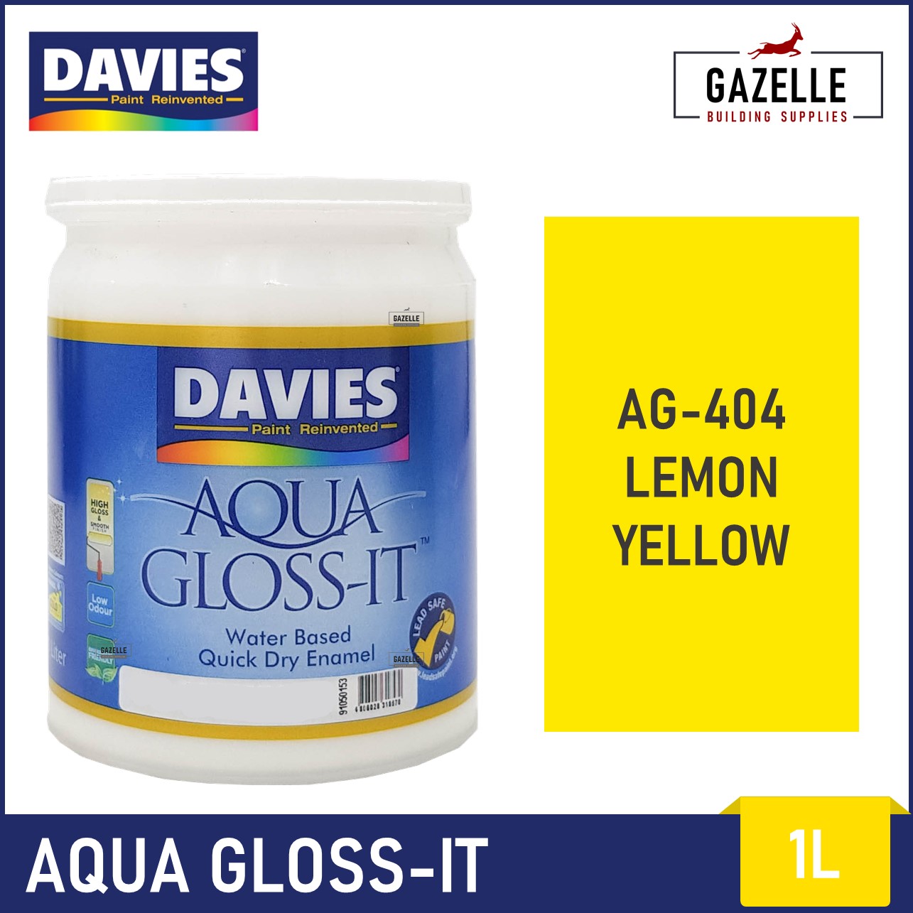 Davies Aqua Gloss It Lemon Yellow AG-404 - 1L / 4L Liter | Lazada PH