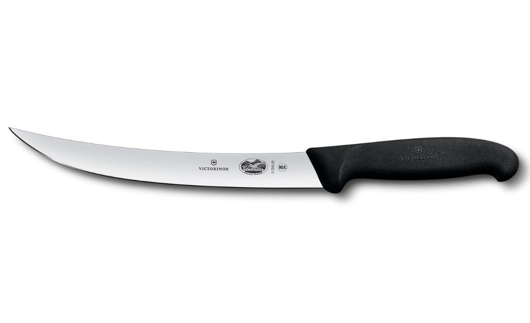 Victorinox Cutlery 8-Inch Curved Breaking Knife, Black Fibrox Handle ...