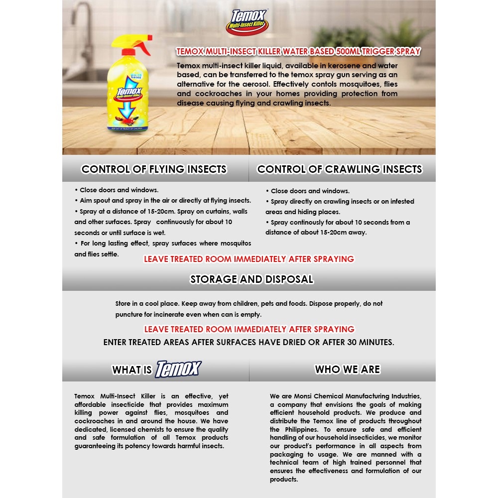 Lanyydimiss Temox Multi-Insect Killer Water Based 500ml Trigger Spray ...