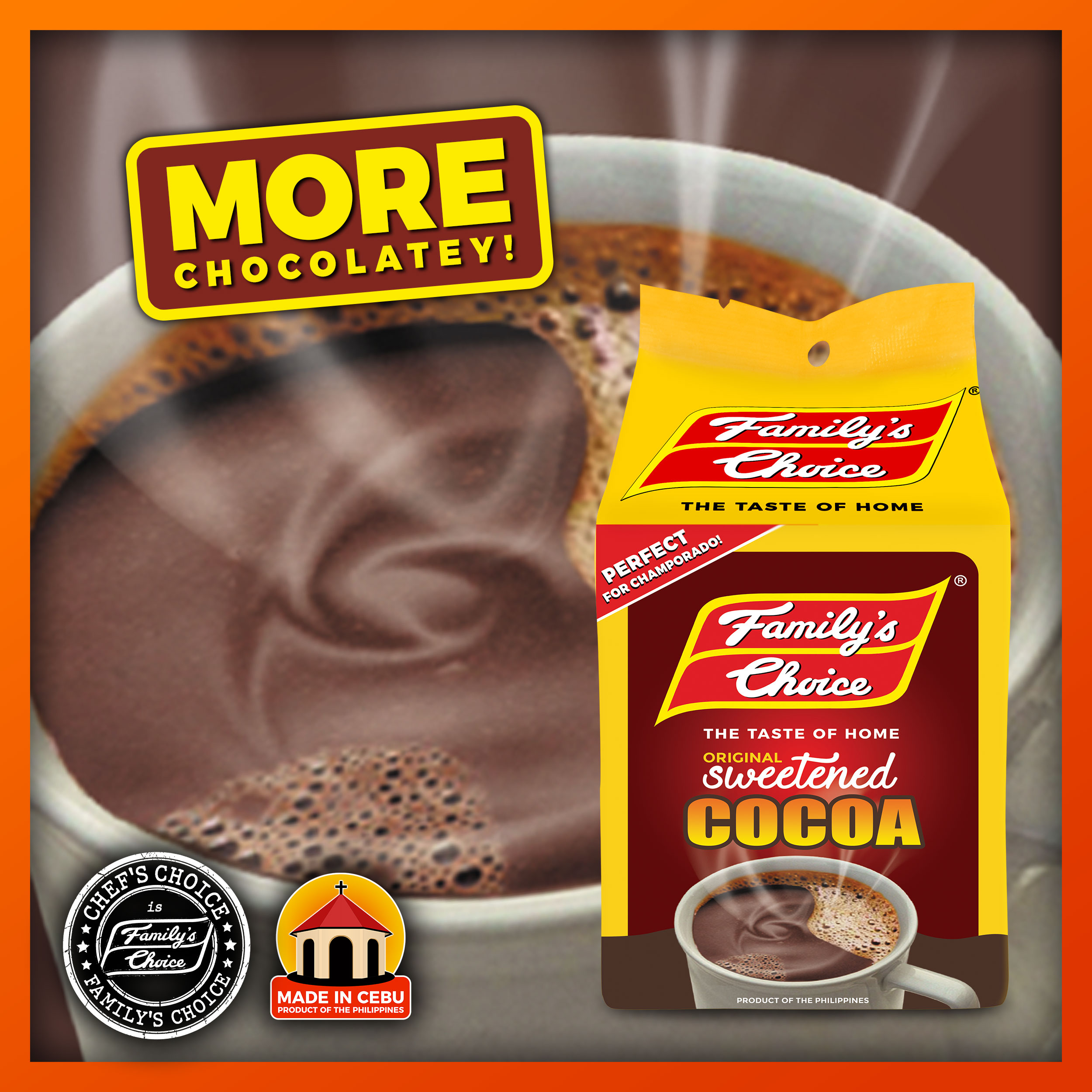 Family's Choice Sweetened Cocoa Sachet 1 Dozen 15 gms Chocolate Drinks ...