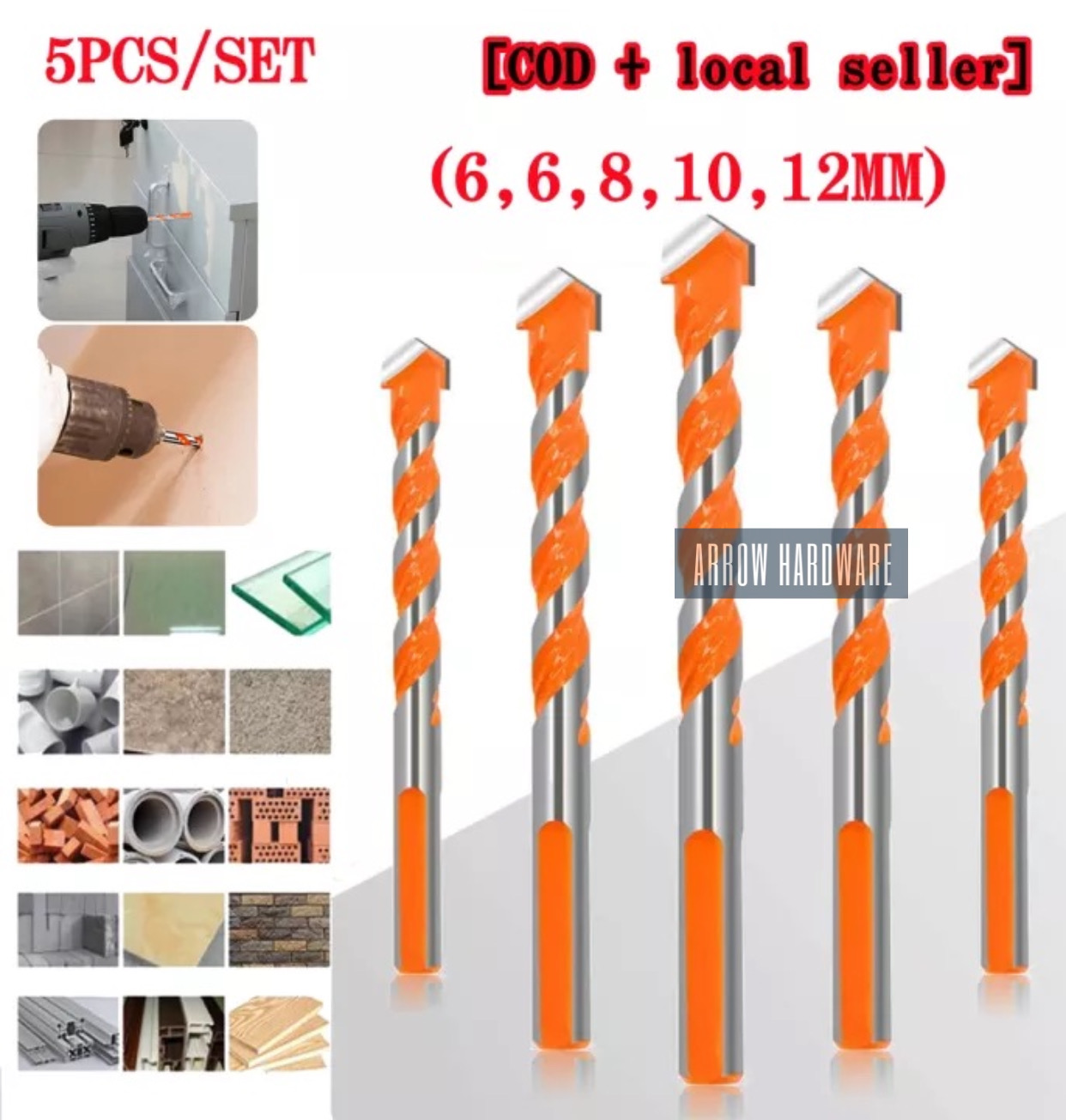 【Manila Delivery】5PCS Ultimate Drill Bits Multi-Material Triangle Drill ...