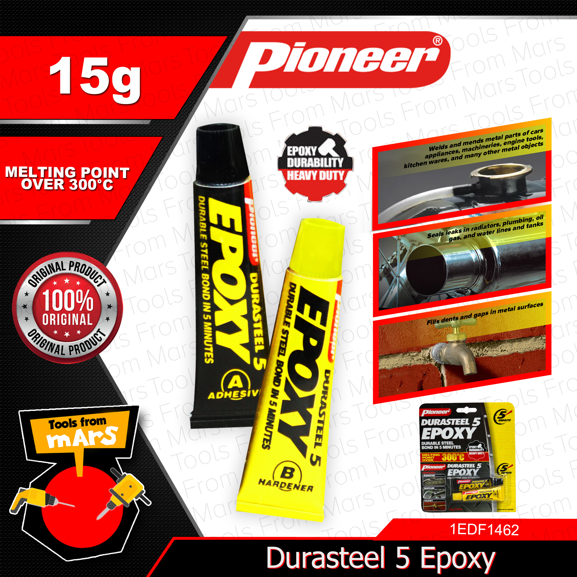 PIONEER Durasteel Five Epoxy 15G Strip | 35G Tube Epoxy Glue For Steel Durable Steel Bond ...