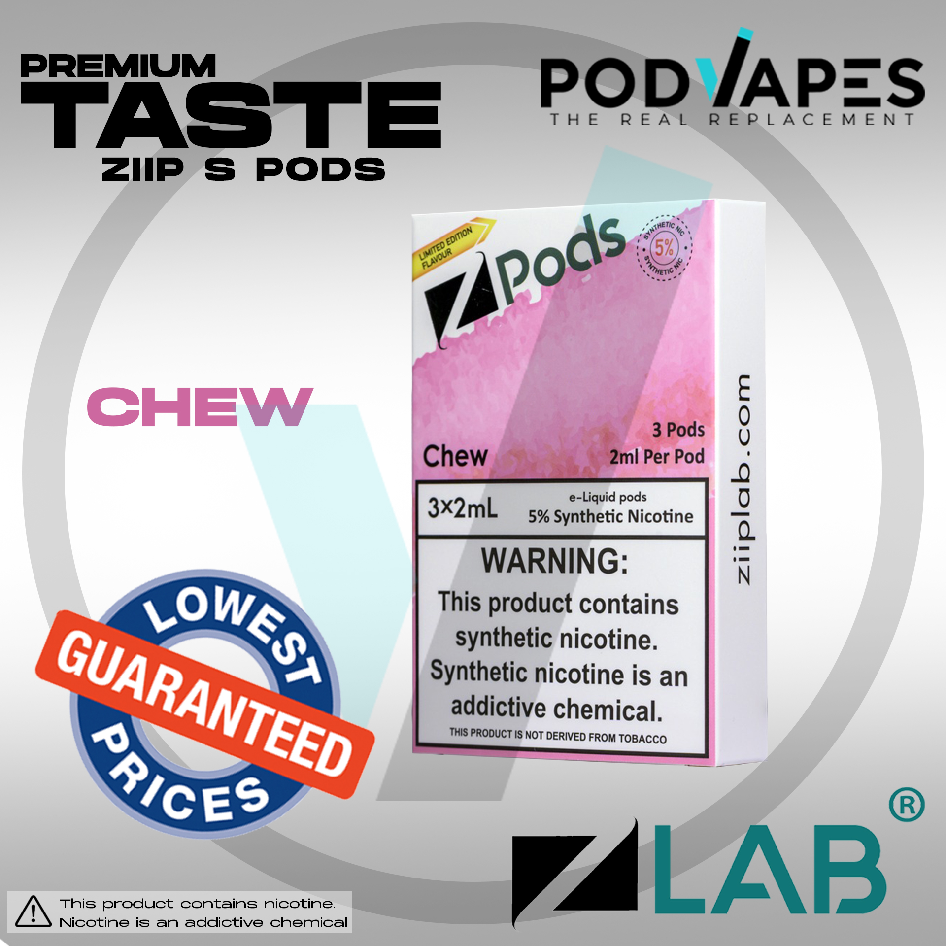PODVAPES ZiiP Pods: S Style - Chew Pods 5% 50mg/ml Affordable ...