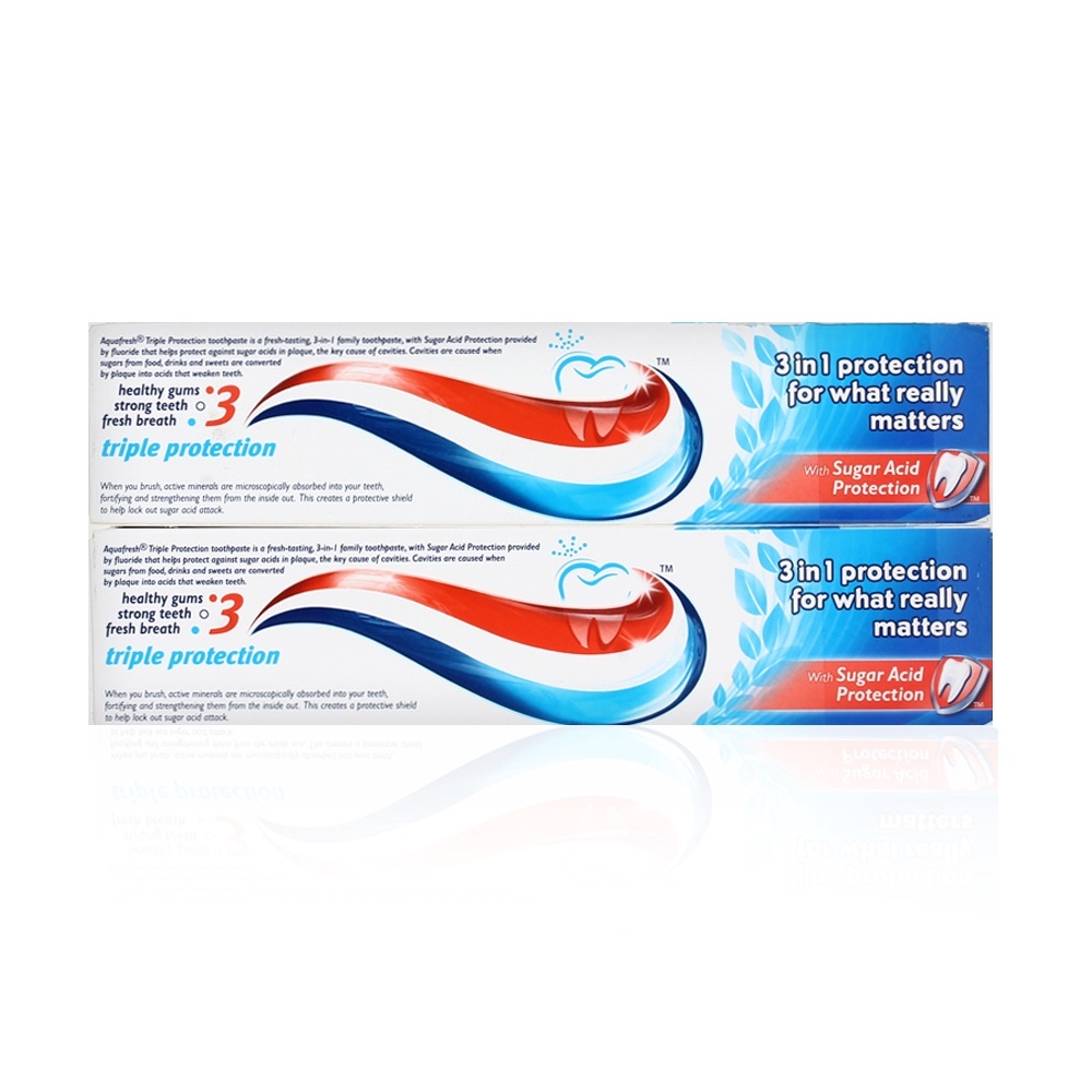 Aquafresh Fresh Minty Triple Protection Toothpaste 100ml Twin Pack ...