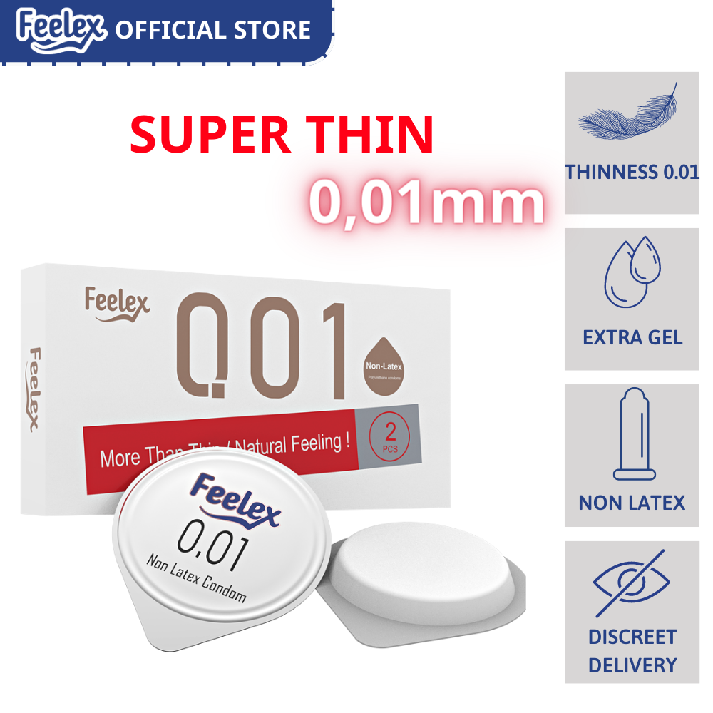 Feelex 001 Non Latex male condom, 0.01 mm standard ultra-thin, odorless ...
