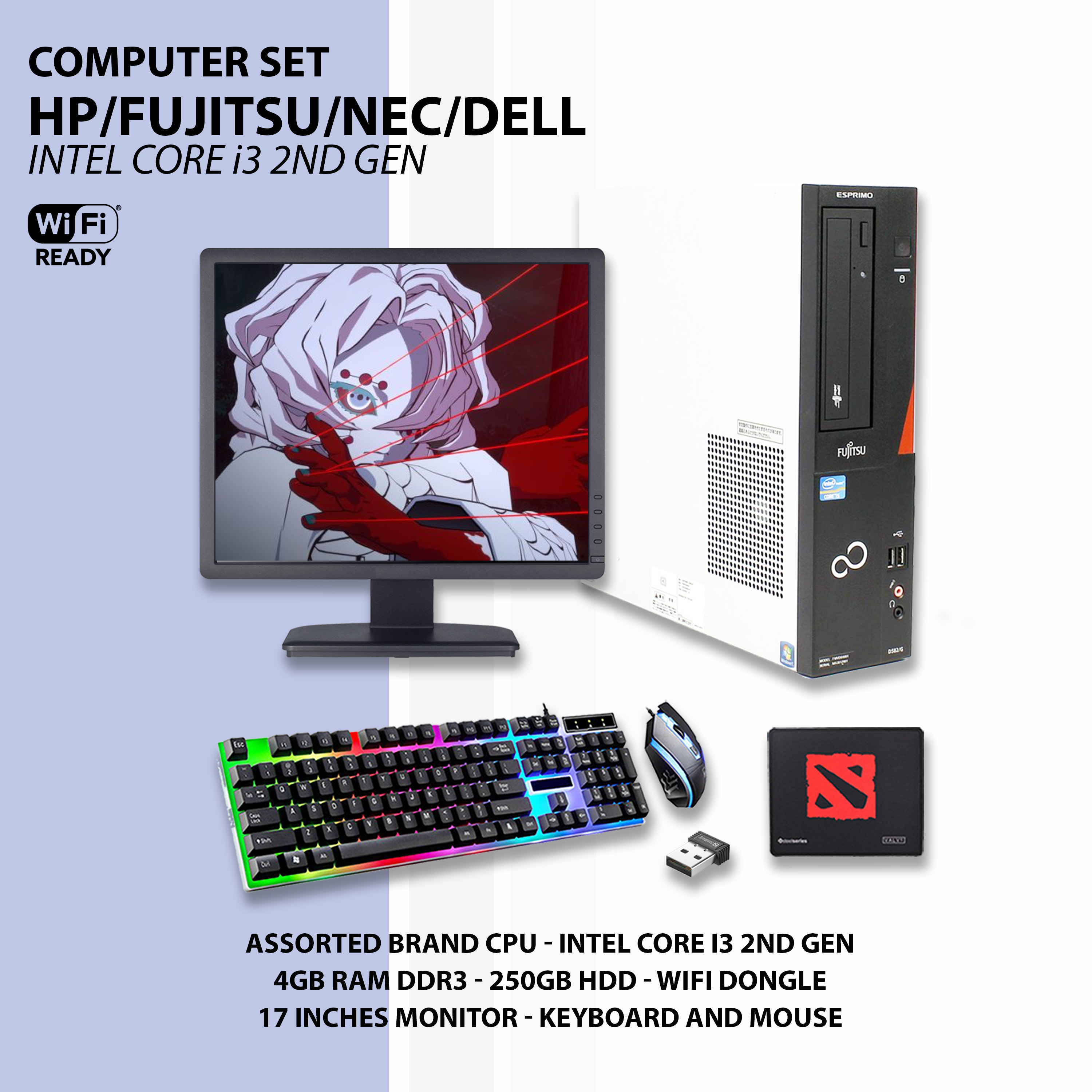Computer Set ( Assorted Intel Core i3 / 4GB Ram DDR3 250GB HDD / 17 ...