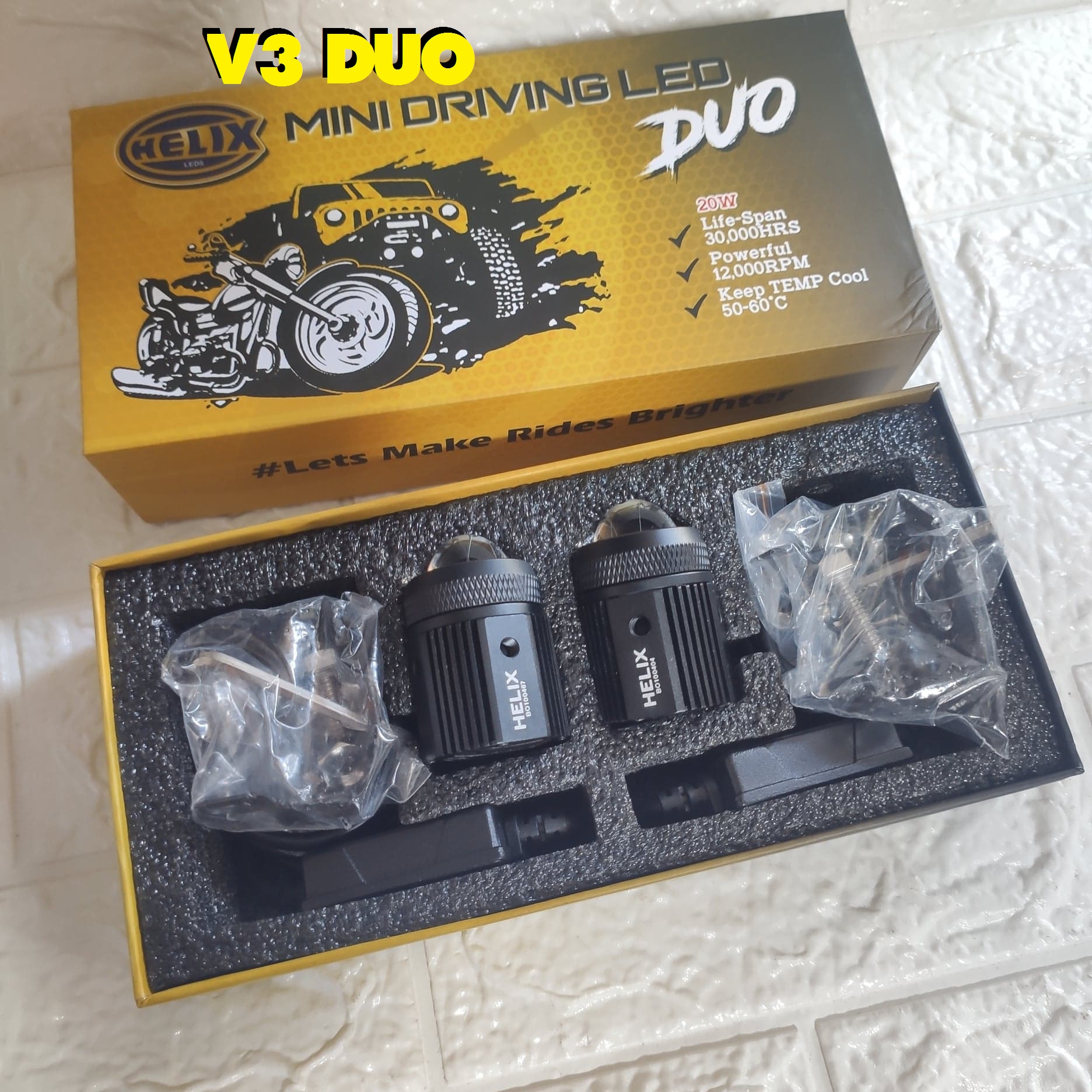 2pcs Helix Mini Driving Light LED V2 / Mini Duo / 3way Switch HELLA ...