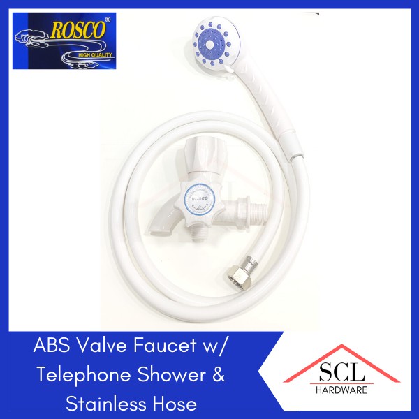 ROSCO ABS Valve Faucet with multifunction telephone shower Set (White ...