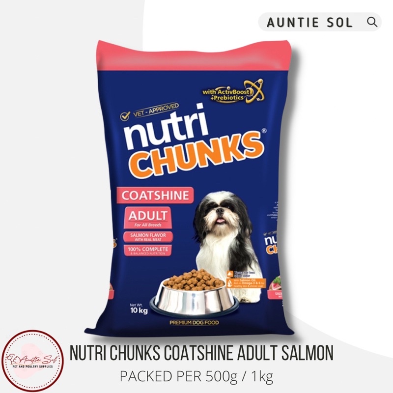 Nutri Chunk Dog Food Nutri Chunks Coatshine Adult Salmon Flavor freshly ...