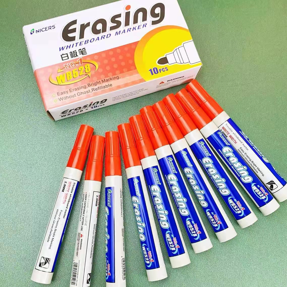 [10pcs/box] Erasing Whiteboard Marker WB528 Black Ink | Lazada PH